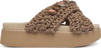 INUIKII Pantoletten Inuikii Woven Stones Platform 1004.005.0043 Beige