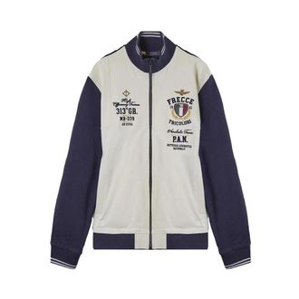 Aeronautica Aviations-inspirierter Pullover mit Rei&szlig;verschluss - - Sweatshirts & Hoodies - Herren - Mehrfarbig - 3XL