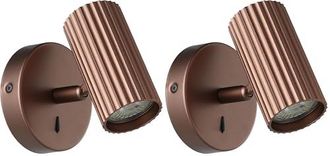 Eglo Wandlampe Portillo, Wandleuchte innen, Schlafzimmerlampe mit schwenkbarem Spot, Leselampe aus Metall in Bronze, Wandspot mit GU10 Fassung (Packung mit