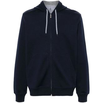 Brunello Cucinelli Double Cloth Sweatshirt - - Sweatshirts & Hoodies - Herren - Blau - M