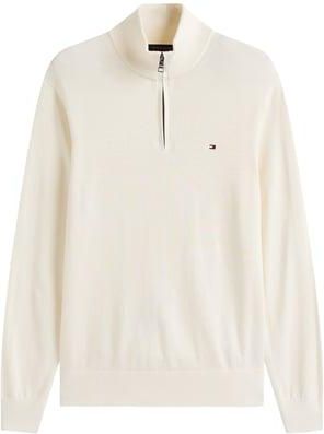 Tommy Hilfiger Pullover mit Reißverschluss am Hals in Beige