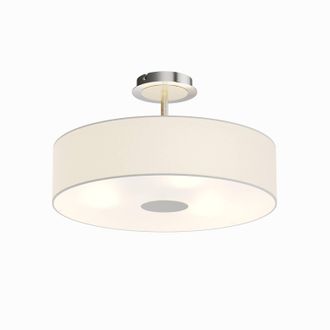 Lindby Textil Deckenleuchte rund 47 cm, Deckenlampe Stoff wei&szlig; 3x E27 max. 60W ohne Leuchtmittel Schlafzimmerlampe Wohnzimmerlampe Esszimmerlampe