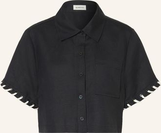 SIMKHAI Simkhai Cropped-Hemdbluse Auggie Mit Leinen schwarz