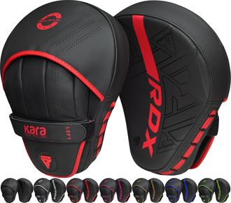 RDX Sports Handpratzen Boxen MMA Kampfsport Training, Maya Hide Leder, Schwarz Boxpads Schlagpolster Kickboxen Boxpratzen, Handschlagpolster Trainerpratzen Boxin