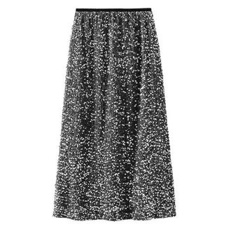 Generic Jupe Longue en Jean Midi Fendue a Soie Coton Bouffante Dye Unie 2025 Habillée Taffetas Annee Country Franges Holographique Émeraude Plats Basket Morph