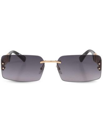 Moschino Sonnenbrille mit Logo-Schild - Gold