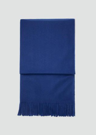 Mango &Eacute;charpe &agrave; franges bleu encre - Femme - Taille unique - MANGO