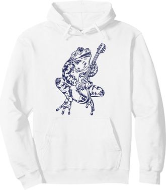 Seembo Frosch spielt Gitarre Lustiger Reptiliengitarist Musiker Pullover Hoodie