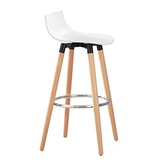 SoBuy Tabouret de Bar Tabouret Haut de Bistrot Cuisine Chaise de Bar avec Repose-Pieds et Dossier, Pieds en Bois Massif, 41 x 41 x 84 cm, FST86-W