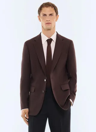 Fursac Veste en tweed de laine vierge - Taille 46 - Homme