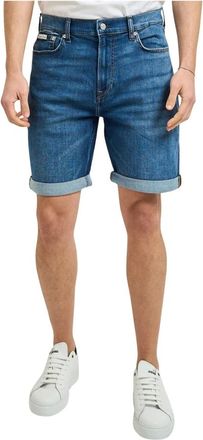 Calvin Klein Homme, Shorts, Bleu, Taille: W34 Slim Denim Shorts
