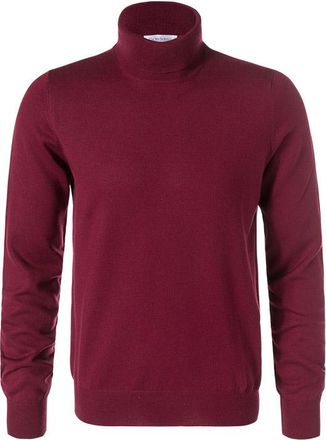 Gran Sasso Herren Rollkragenpullover rot Merinowolle unifarben