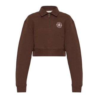 Palm Angels Langarm Poloshirt - - Sweatshirts & Hoodies - Damen - Braun - L