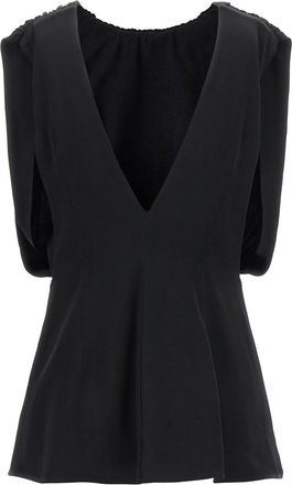 Jil Sander Crinkled Plastron Tank Top - Black