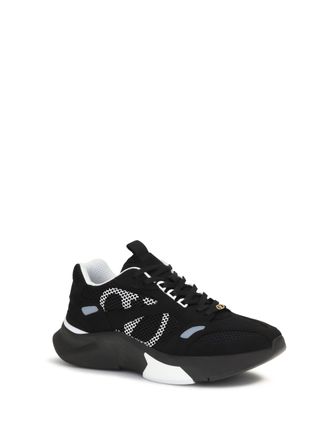 Valentino Garavani Mens Demivee Mesh And Suede Sneakers Nero-Nero-Grigio C-Bianco-Ne-Bia-Ne Upper: Fabric; Sole: Rubber Nero/nero/grigio C/bianco/ne-bia-ne