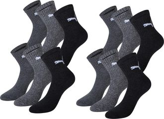 Puma Unisex Short Crew Socks Socken Sportsocken MIT FROTTEESOHLE 6er Pack, 39-42, Anthracite/Grey