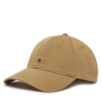 Tommy Hilfiger Cap Tommy Hilfiger Essential Flag Soft Cap AW0AW17632 Beige