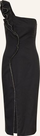 BA&SH Ba&Sh One-Shoulder-Kleid Silla Mit Schmucksteinen Und Volants schwarz