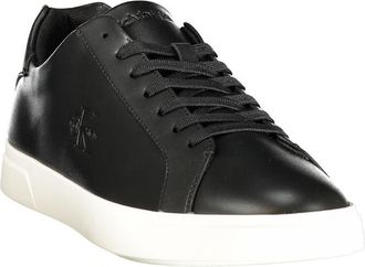 Calvin Klein Lace-Up Leather Sneaker - Black