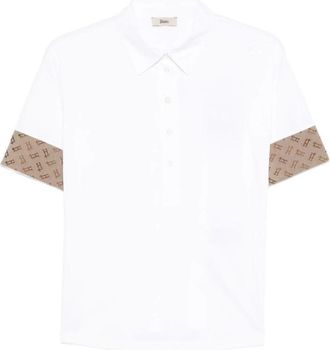 Herno Polohemd mit gemusterten B&uuml;ndchen - - Tops - Damen - Wei&szlig; - S