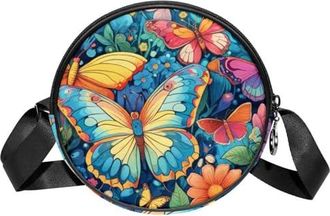 Generic Sac &agrave; bandouli&egrave;re rond pour femme, petit sac &agrave; bandouli&egrave;re avec fermeture &eacute;clair, bretelles r&eacute;glables, style d&eacute;contract&eacute;, pour femmes et filles