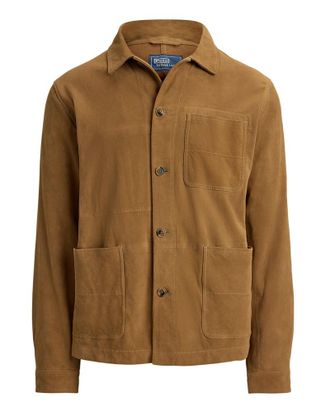 Ralph Lauren Leichtes Fieldjacket aus Ziegenveloursleder in