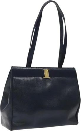 Ferragamo Pre-owned Cuir sacs-main - Femme - Pre-owned - Bleu - Taille: ONE Size