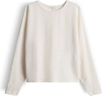 OPUS Langarmshirt SANUNI Loose mit Crinkle Effekt weite Passform, weicher Griff