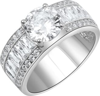 Zeeme Silber Ring 925/- Sterling Silber rhodiniert Zirkonia