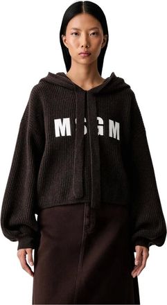 Msgm Msgm - SweaT-shirt &agrave; capuche - Femme - Sweatshirts et sweats &agrave; capuche - Brun - Taille: 38 FR