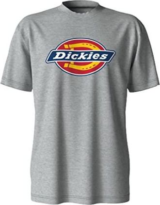 Dickies T-Shirt &agrave; Manches Courtes pour Homme avec Logo Tricolore, Gris chin&eacute;, Taille M