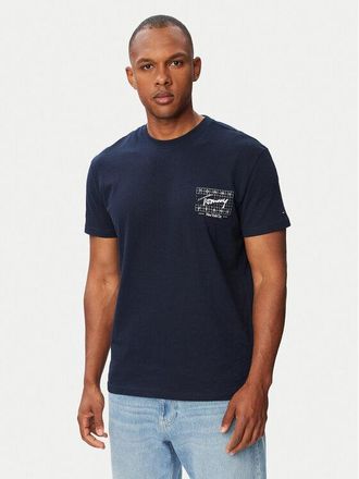 Tommy Jeans T-Shirt Sign DM0DM23177 Dunkelblau Regular Fit