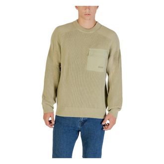 HUGO BOSS Homme, Pulls, Vert, Taille: 2XL Pull en tricot côtelé pour homme