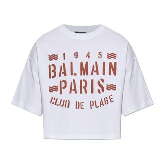 Balmain Femme, Tops, Blanc, Taille: 40 FR T-Shirt Court Oversize