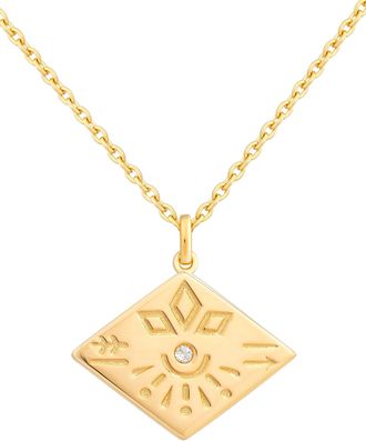 Cai Halskette 925 Sterling Silber Topas Tattoo Motiv Raute