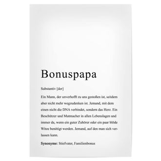 artboxONE Poster 30x20 cm Typografie Bonuspapa - Bild bonuspapa Definition minimalistisch