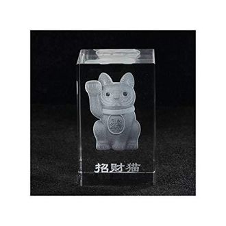 La Chineuse Japanische Maneki Neko Katze - 3D-Dekoobjekt aus Kristall - Japanische Glückskatze - 8 x 5 x 5 cm - Japanische Atmosphäre - Geschenkidee aus Japan und