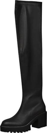 Generic Bottes au-dessus du genou extensibles et &eacute;l&eacute;gantes pour femme - Couleur unie - Bout rond - Talon &eacute;pais - Antid&eacute;rapantes - Confortables - &Agrave; enfiler - P