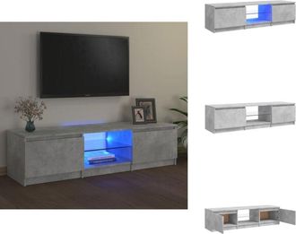 vidaXL Vidaxl - Meuble tv avec lumières led gris béton 140x40x35,5 cm - Meuble Tv - Meuble Téléviseur - Armoire Tv - Télévision - Led Rgb