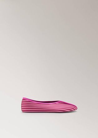 Mango Ballerines en satin passepoil contrast&eacute; bordeaux - Femme - 36 - MANGO