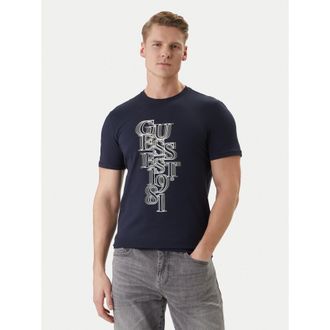 Guess T-Shirt M6GI10 K2991 Dunkelblau Slim Fit
