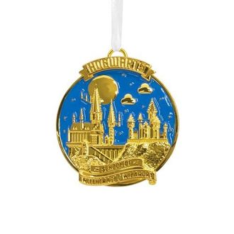Hallmark Hogwarts Schule für Hexerei & Zauberei Premium Metall Ornament Nacht Szene Harry Potter Baumschmuck Weihnachten Hängende Ornament Geschenke für Weihna
