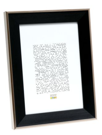 Deknudt Frames Bilderrahmen mit Au&szlig;engewinde. Silber, Harz, Schwarz/silberfarben, 20 x 28 cm