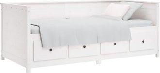vidaXL Vidaxl - Lit de jour en bois de pin massif blanc 75x190 cm - Lit avec tiroirs - Design multifonctionnel pour espace de rangement optimis&eacute;