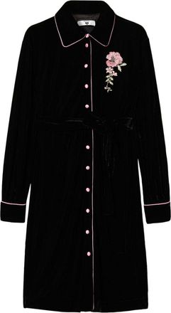 Twin-Set Nachthemd mit Blumenmotiv - Schwarz