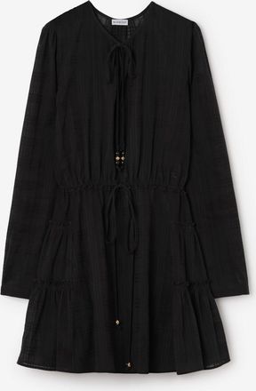 Burberry Robe en voile de coton Check, Size: 16