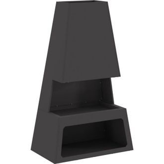 vidaXL Feuerplatz Schwarz 60 x 35 x 100 cm Kaltgewalzter Stahl Vidaxl