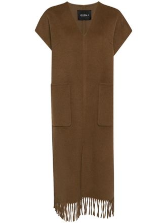 GOEN.J robe réversible à franges - Marron