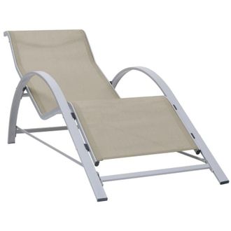 vidaXL Sonnenliege Textilene und Aluminium Creme vidaXL