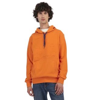 La Martina Embossed Logo Hoodie - - Sweatshirts & Hoodies - Herren - Orange - L